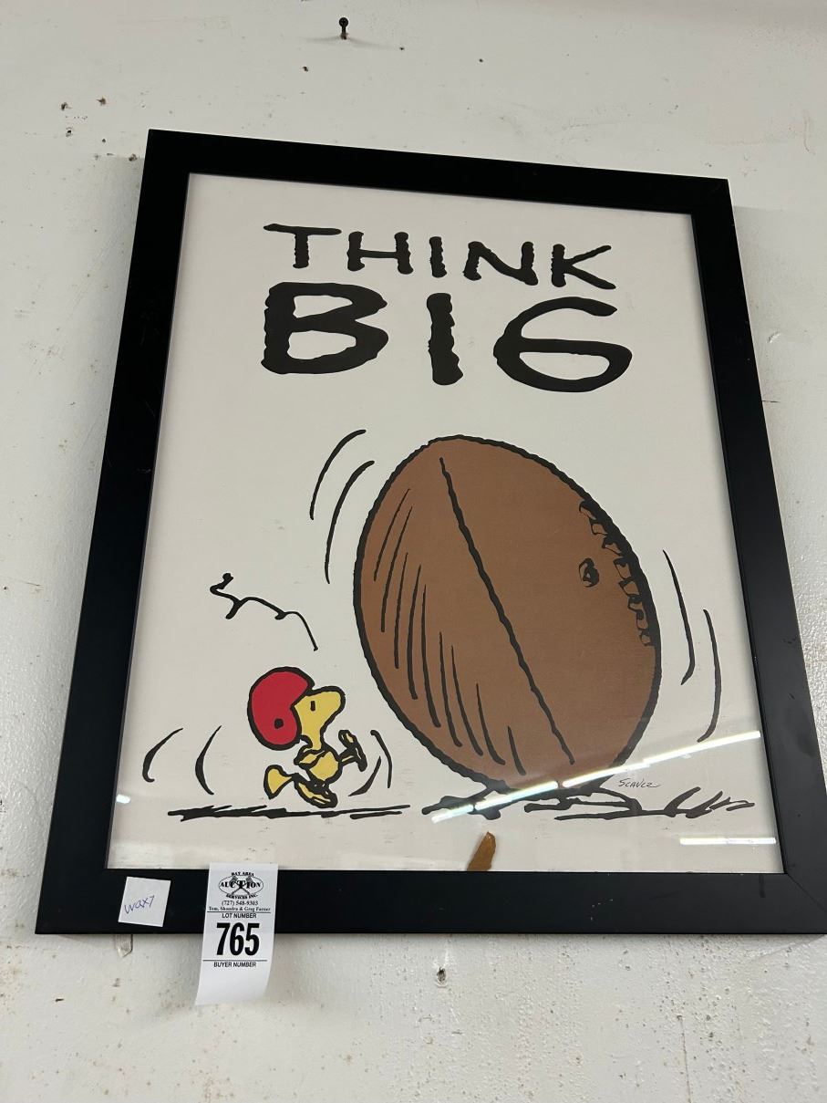 Think Big Peanuts Woodstock Wall Art - Signed Schultz - 16" X 20"