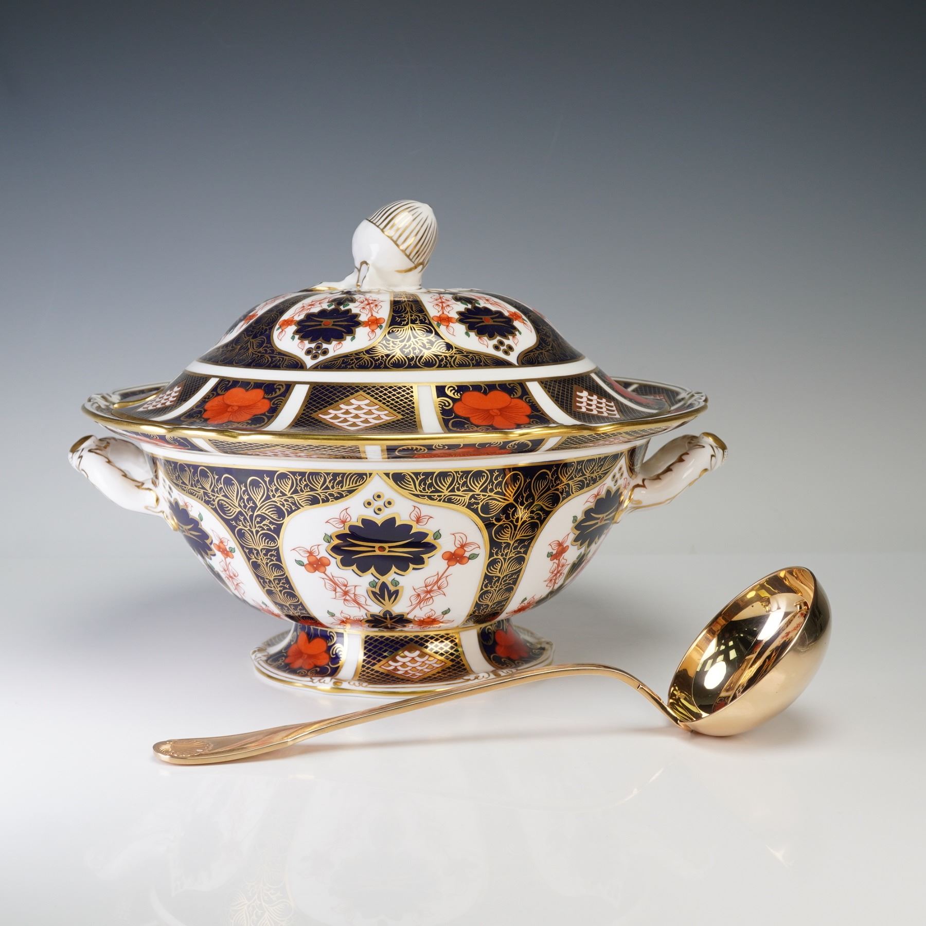Royal Crown Derby Old Imari Lidded Tureen & Christofle Ladle