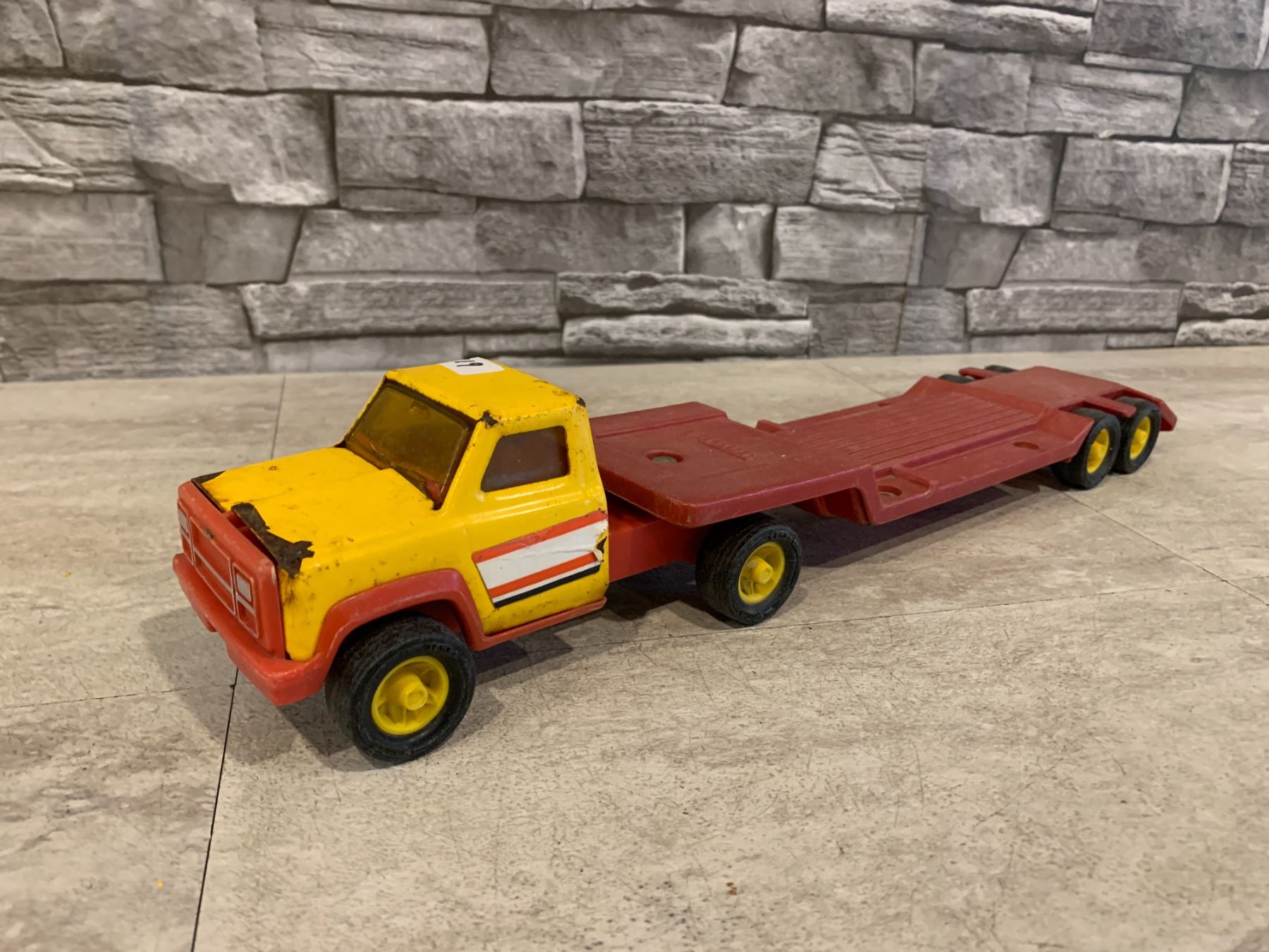 Vintage 1970s Tonka Low Loader Truck And Trailer