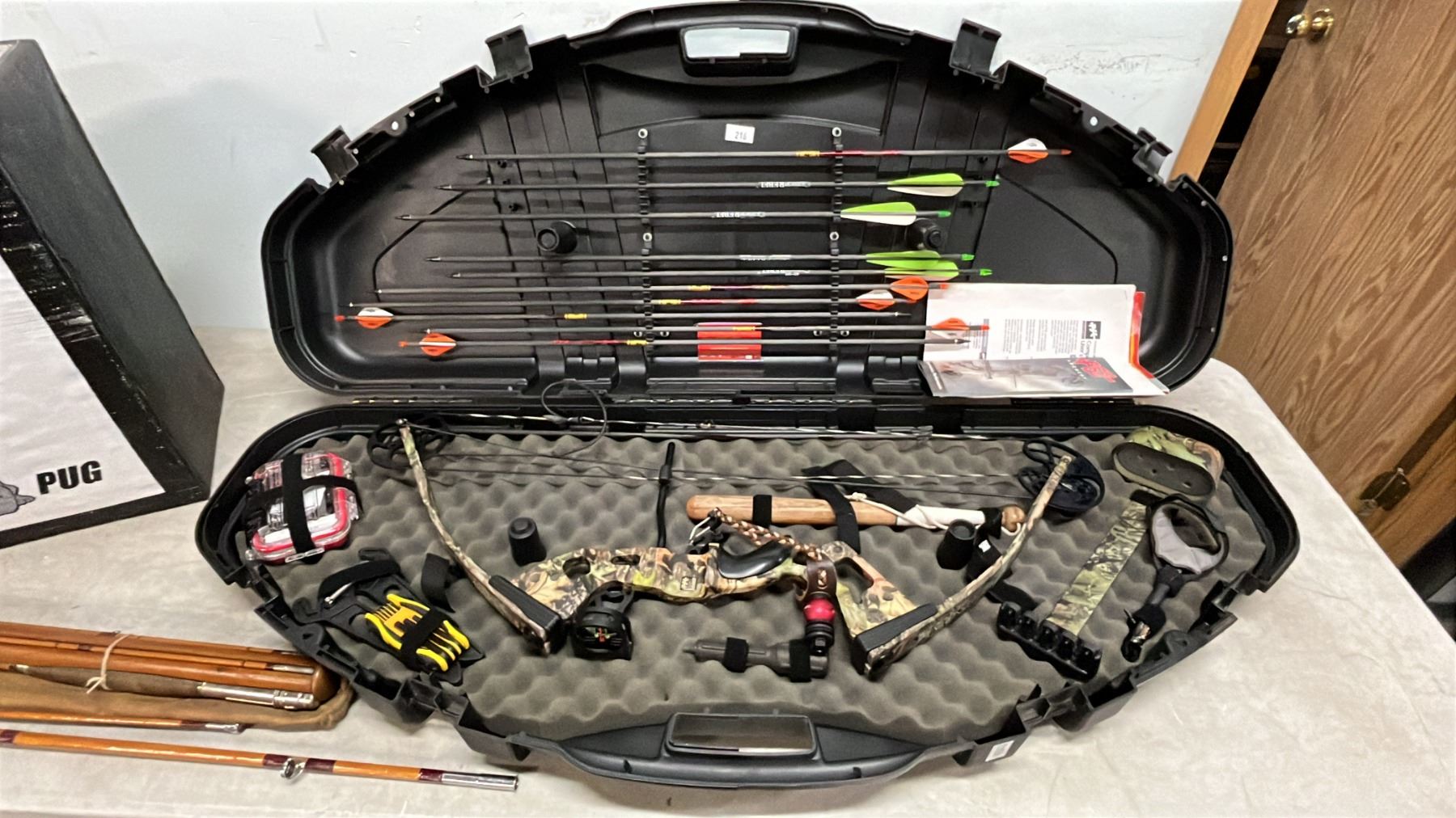 PSE PRO SERIES HUNTING BOW WITH REPAIR TOOLS, CLUB, ARROWS, QUIVER ...