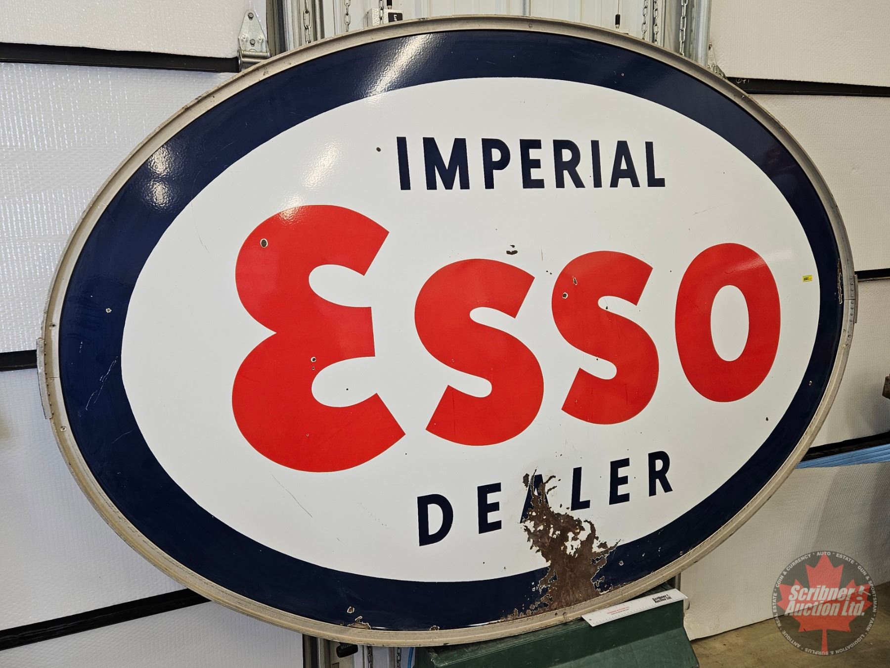 Double Sided Oval Porcelain Dealer Sign : Imperial ESSO ~ Oval (Alum ...