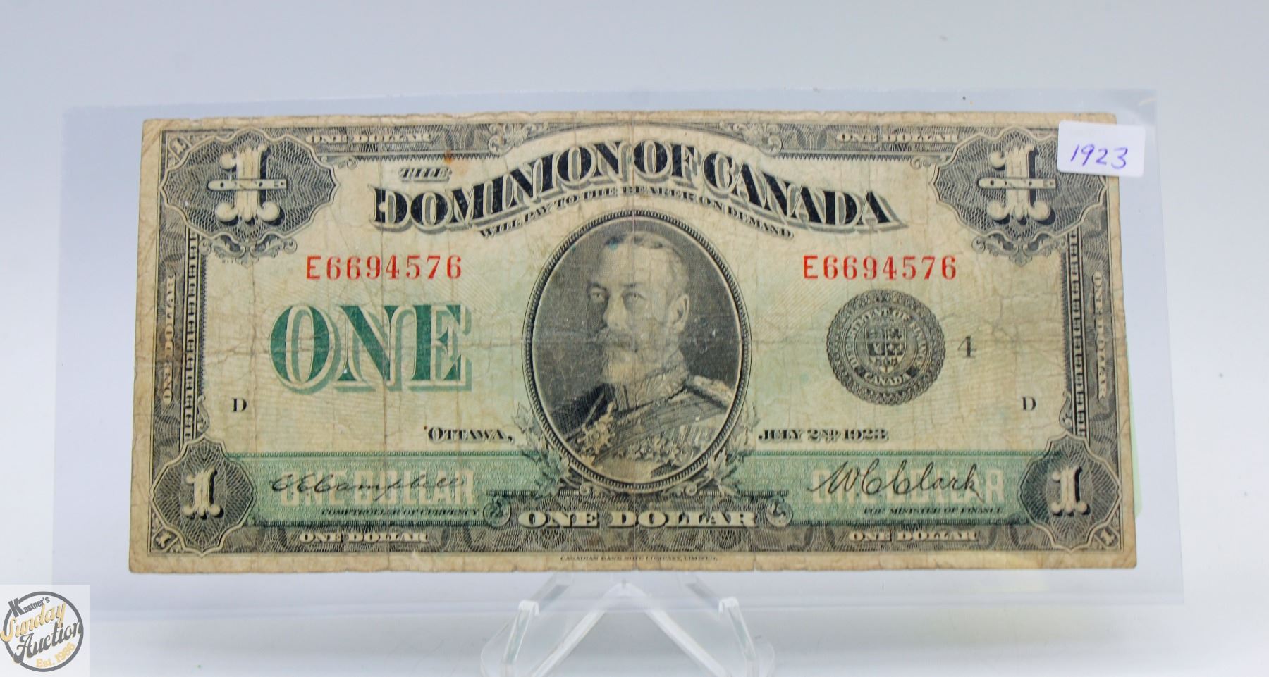 1923 KING GEORGE LARGE ONE DOLLAR BILL