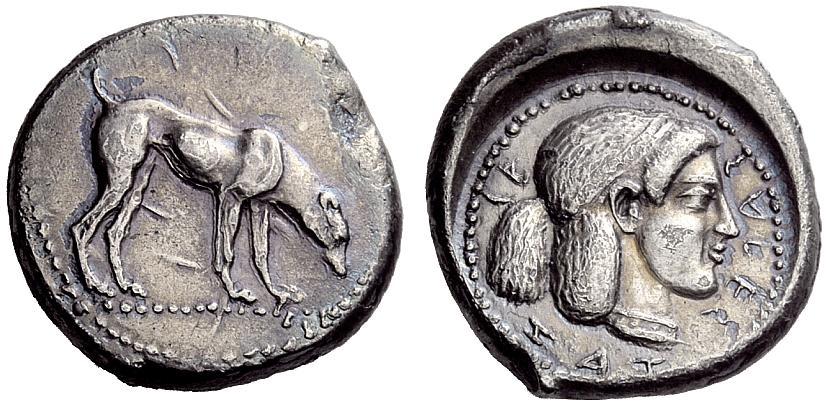 Greek coins. Segesta. Didrachm ca 475-450, AR 8.29g.