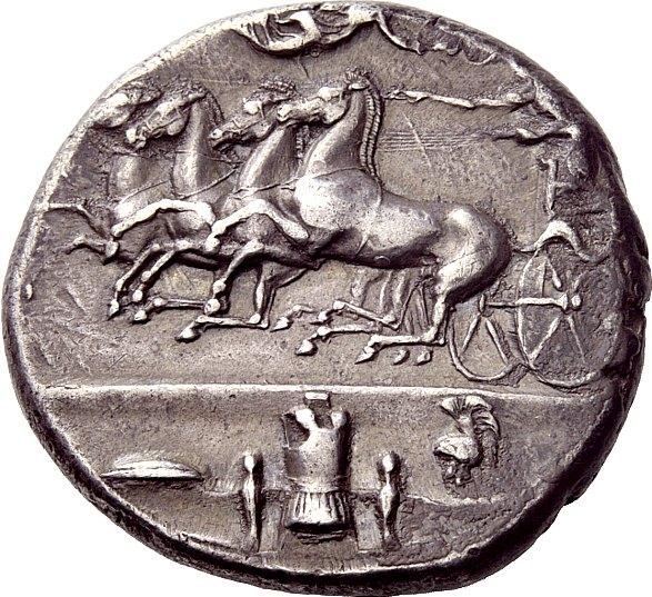 Greek coins. Syracuse. Decadrachm ca 400-395, AR 43.27g.