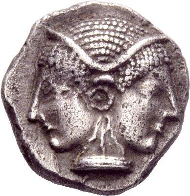 Greek coins. Lampsacus. Obol ca 500-490, AR 1.23g.