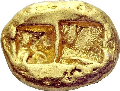 Greek coins. Time of Croesus. Stater ca 561-546, AV 8.10g.