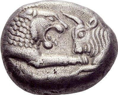 Greek coins. Time of Croesus. Siglos ca 561-546, AR 5.42g.