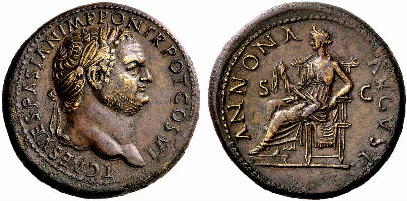 Roman Empire. Titus caesar, 69–79. Sestertius 77-78, Æ 26.41g.