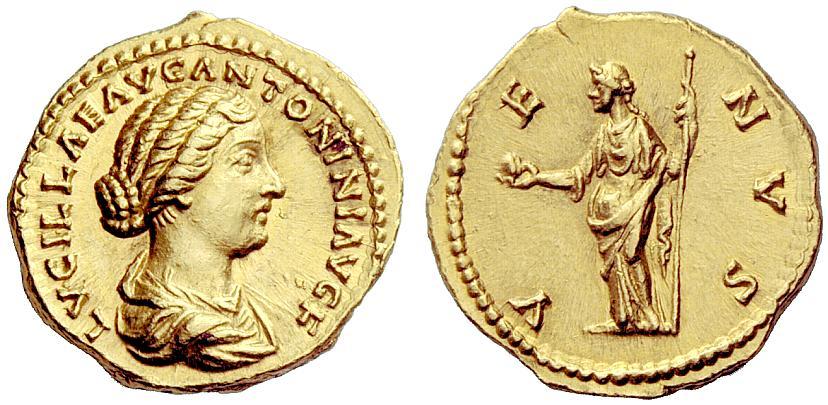 Roman Empire. Lucilla. Aureus 164-169 or 183, AV 7.23g.