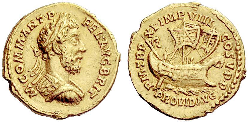 Roman Empire. Commodus. Aureus 186-187, AV 7.25g.