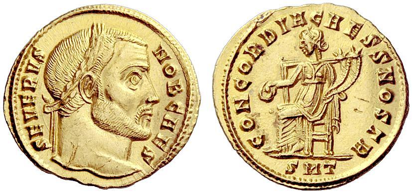 Roman Empire. Severus II. Aureus 305-306, AV 4.63g.