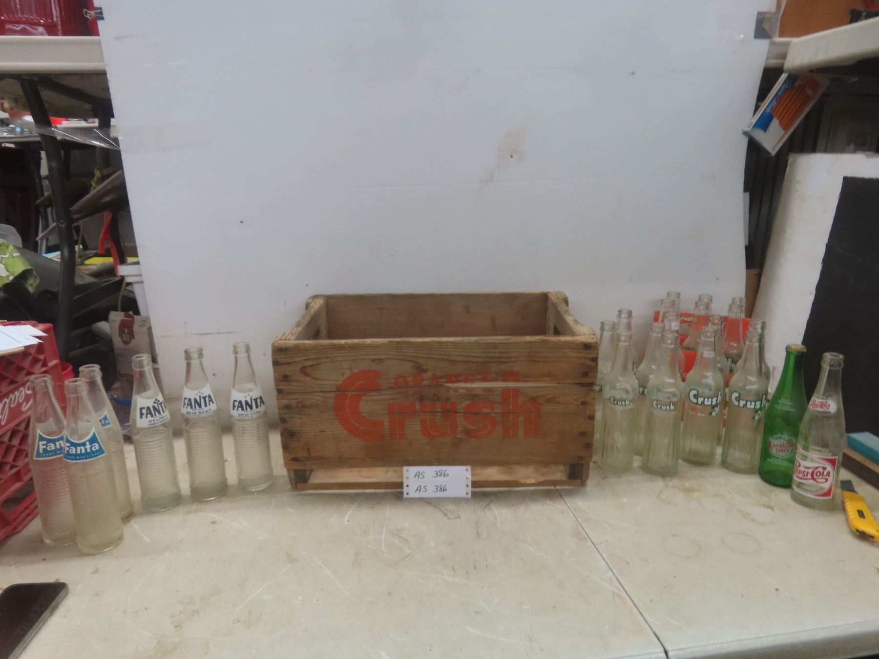 Orange Crush Crate (10" x 19" x 12") w/ 24 Soda Bottles (Fanta, Pepsi ...