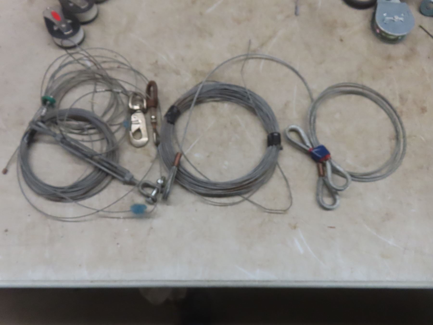 Husky Tool Bag Filled With Pulleys, Bungee Cords, Allen Keys, Wire, And ...