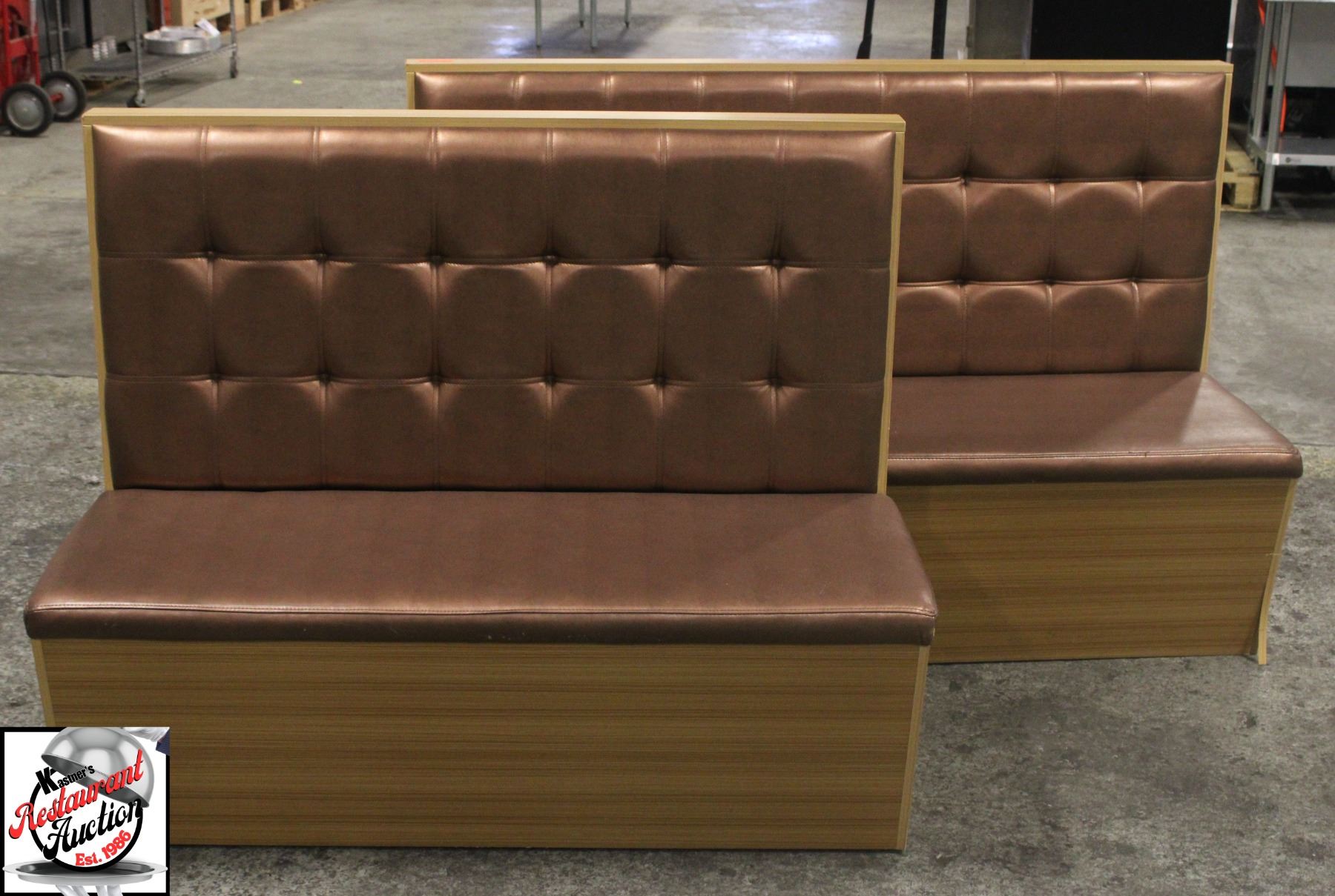 BAILIFF SEIZURE:TWO ASSORTED SIZED BOOTH BENCHES