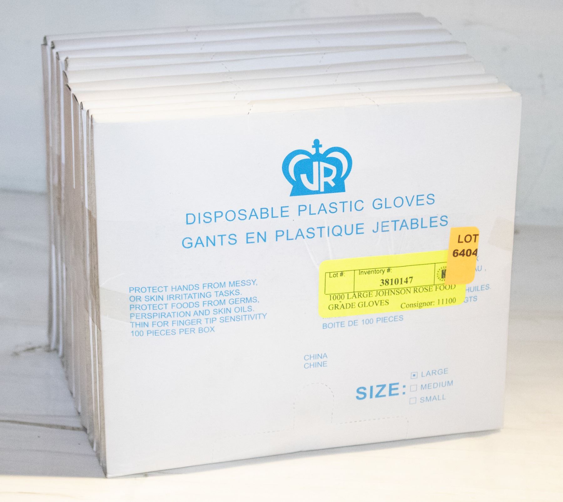 1000 LARGE JOHNSON ROSE FOOD GRADE GLOVES