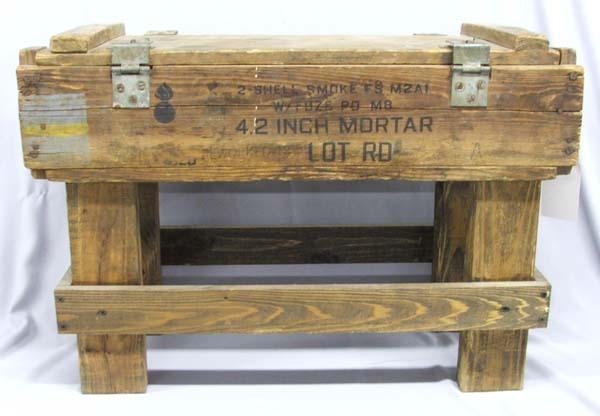 Vintage Wood Mortar Box Table MUST BE PICKED UP