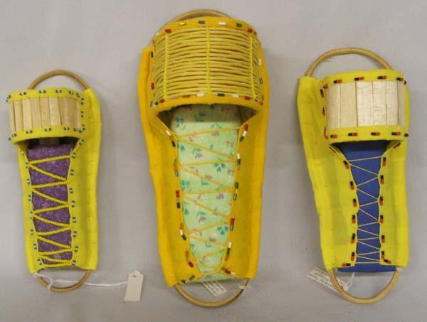 3 San Carlos Apache Cradleboard Dolls By artist K. Brown
