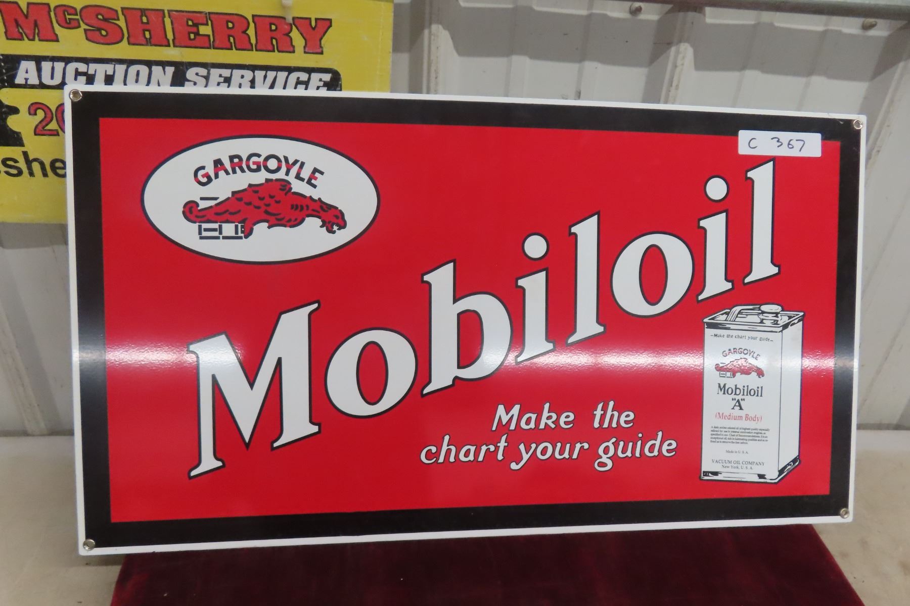 Gargoyle Mobil Oil Metal Sign 30'' x 16 1/2'' Modern