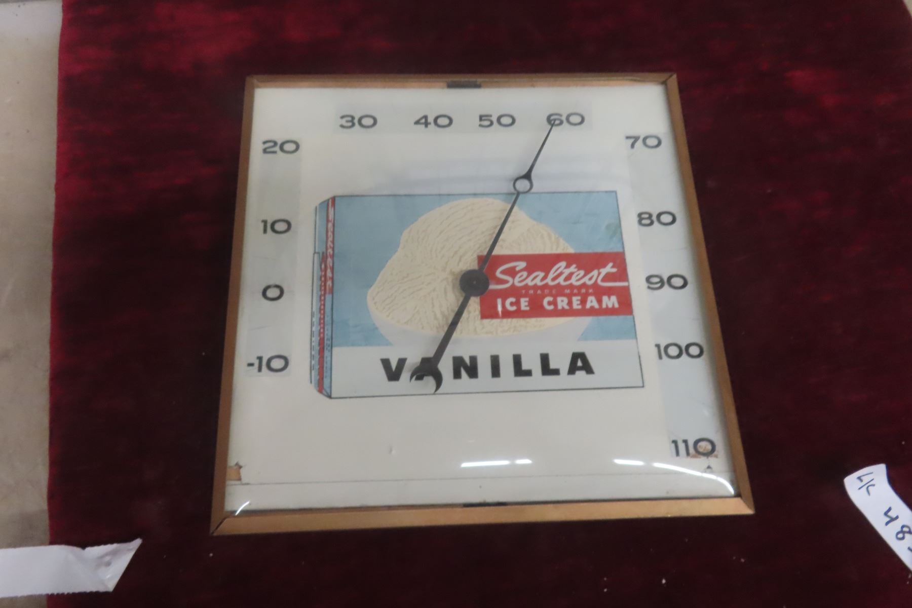 Sealtest Ice Cream Vanilla Clock by Pam Clock Company, Glass Lens, 12 ...