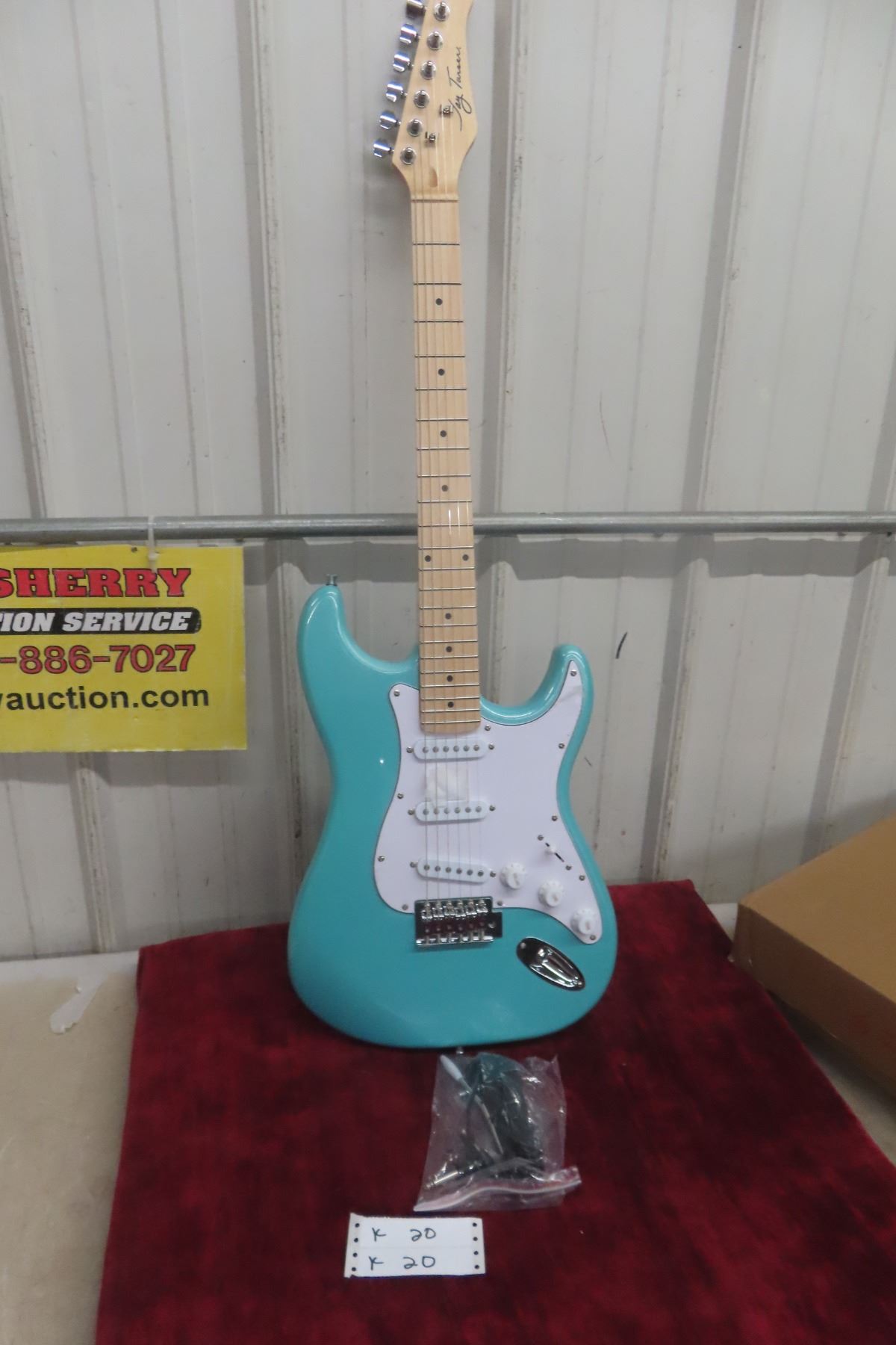 Jay Turser JT-100 Electric Guitar, Aqua Blue Finish, Maple Neck, New