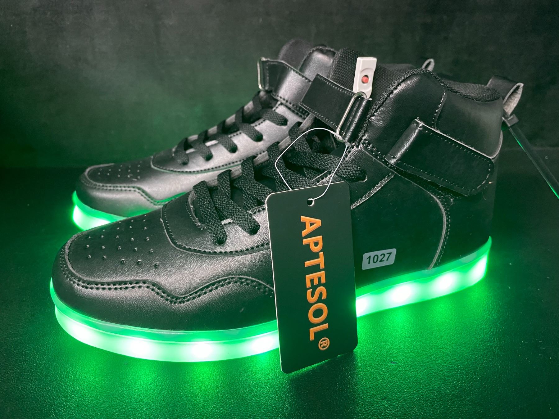 APTESOL LED Light-Up High Top Shoes/Sneakers for Men & Women (Black ...