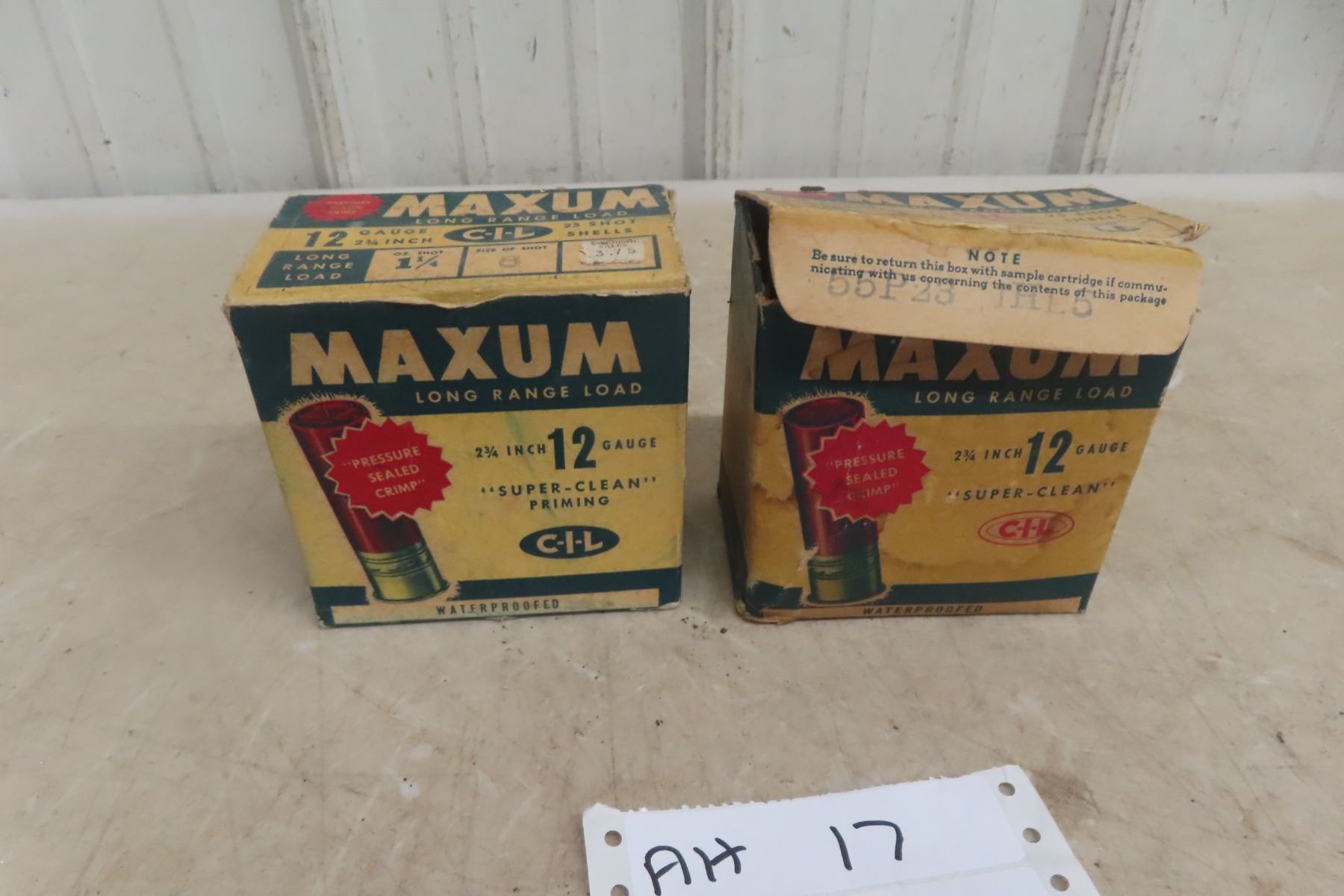 Vintage CIL Maxum 12 Ga Ammo Boxes W/ Eight Rounds