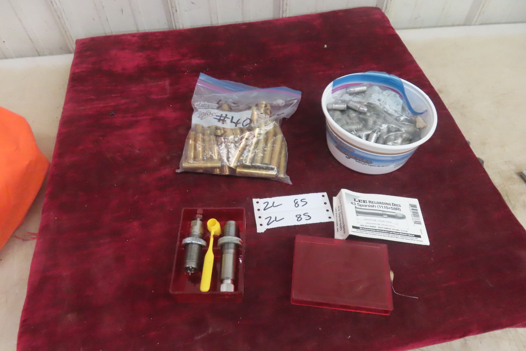 Lee .43 Spanish Reloading Die W/ Brass Casings and Bullets