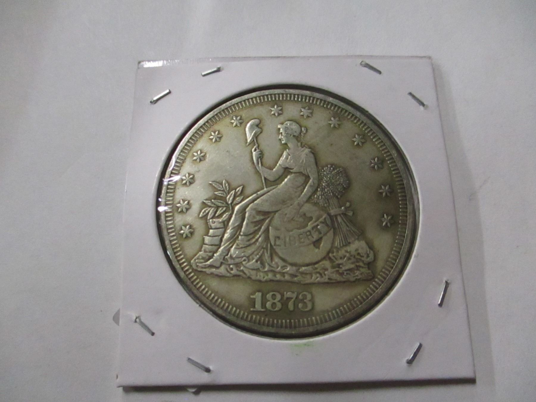 1873 USA SILVER TRADE DOLLAR