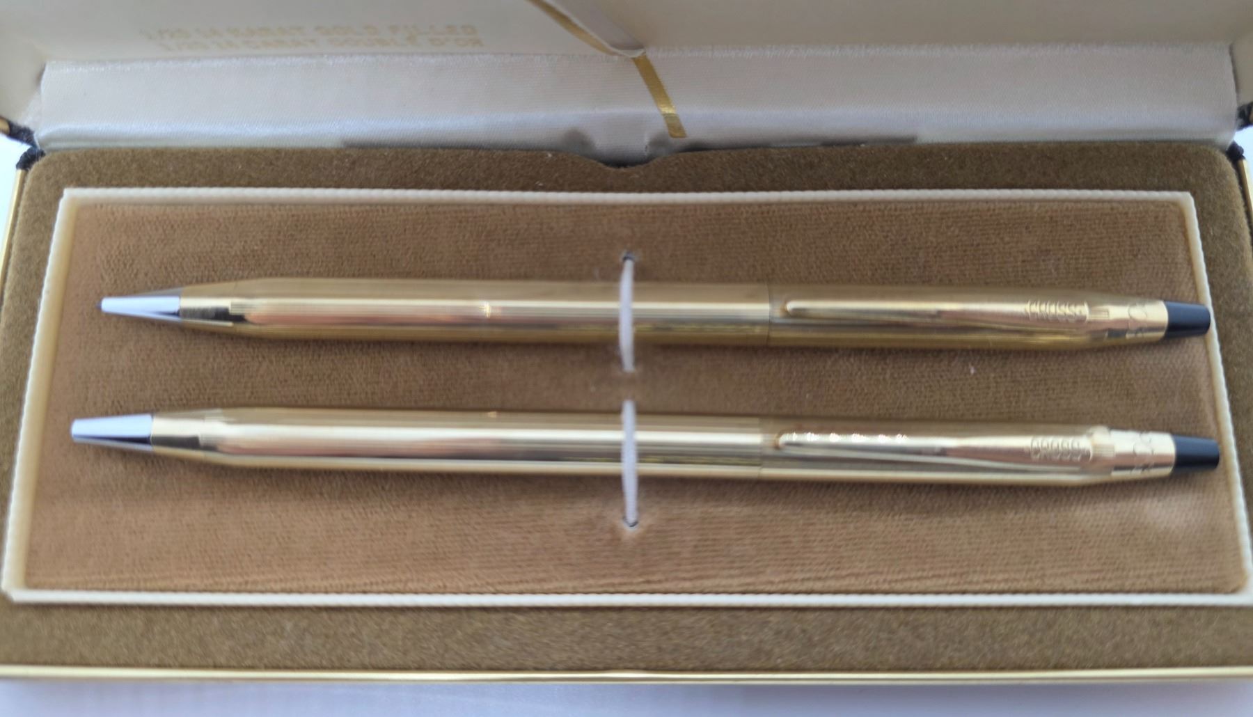 Gold Filled Cross Pen and Automatic Pencil Set in Original Case with ...