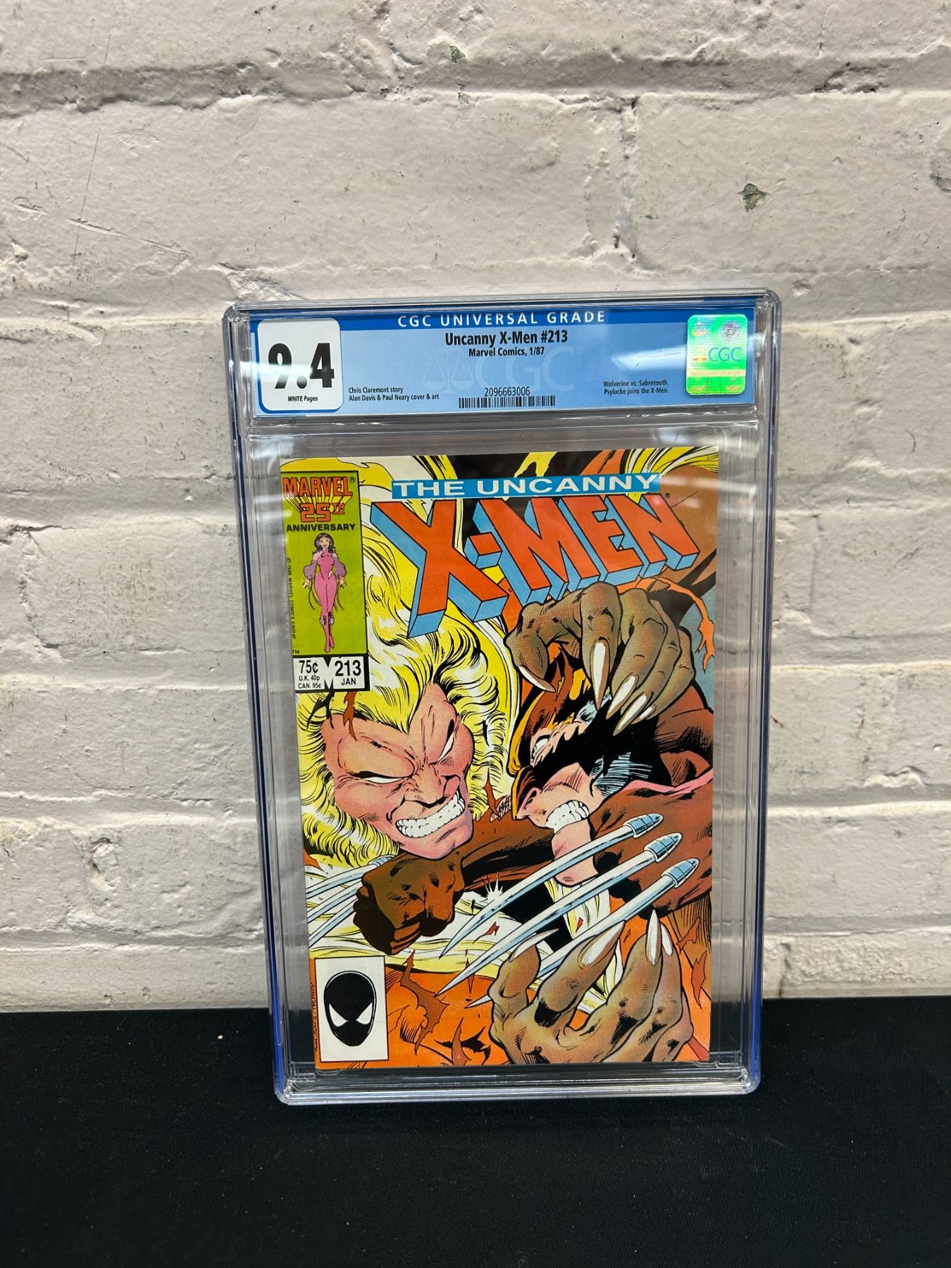 9.4 CGC Universal Grade Uncanny X-Men #213 Graded Comic