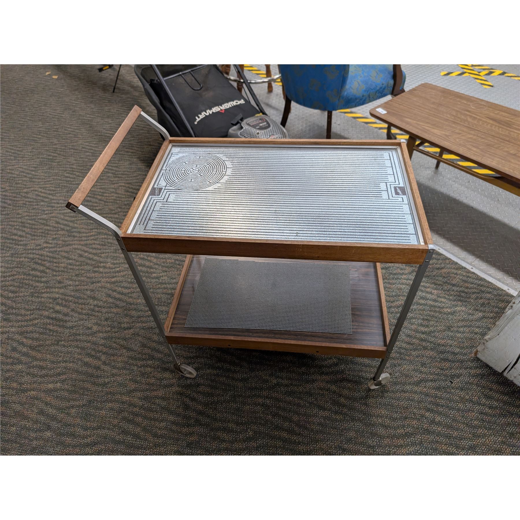 Mid-Century Modern Salton Hotray Electric Food Warming Cart