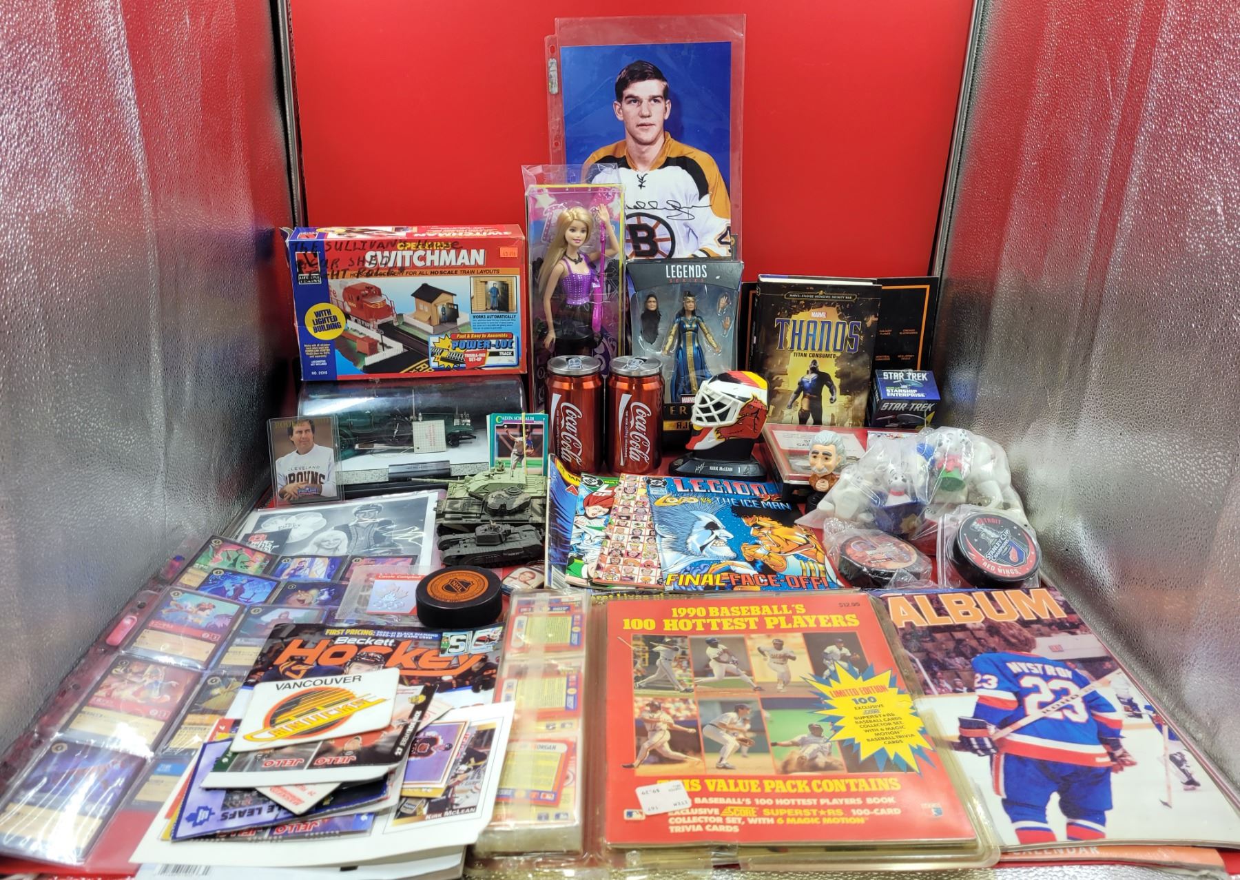 Lot of Assorted Collectibles w/ DC Comics, Disney Trading Cards, Hockey ...