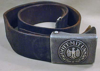 1936 GERMAN NAZI ARMY BELT BUCKLE AND LEATHER BELT