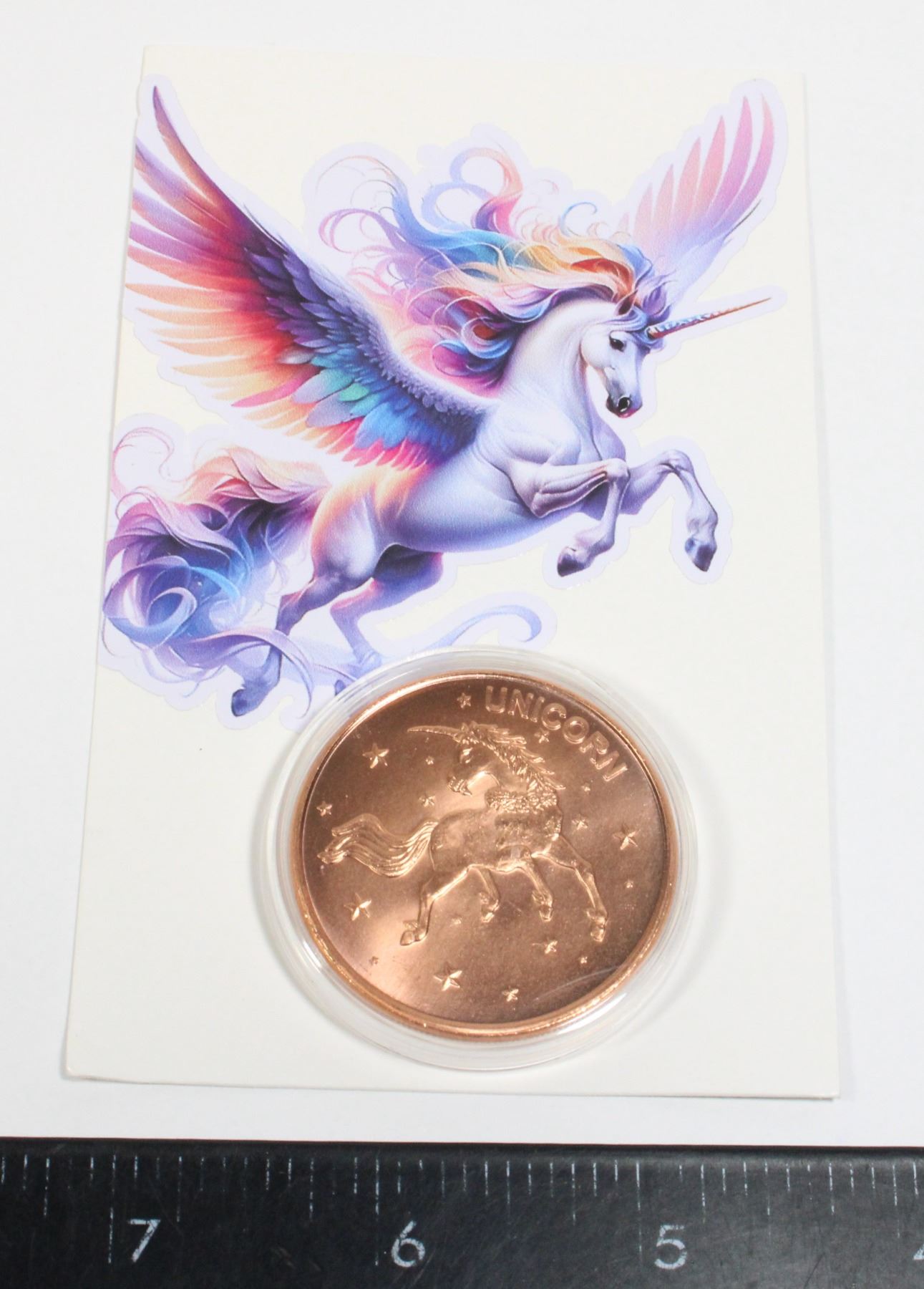 1-OZ COPPER UNICORN ROUND IN CAPSULE WITH CARD
