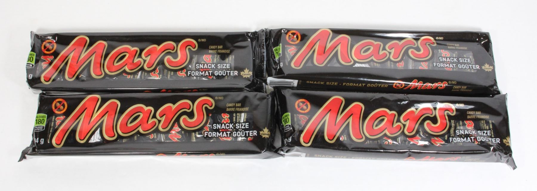 4 PACKS OF SNACK SIZE MARS CHOCOLATES