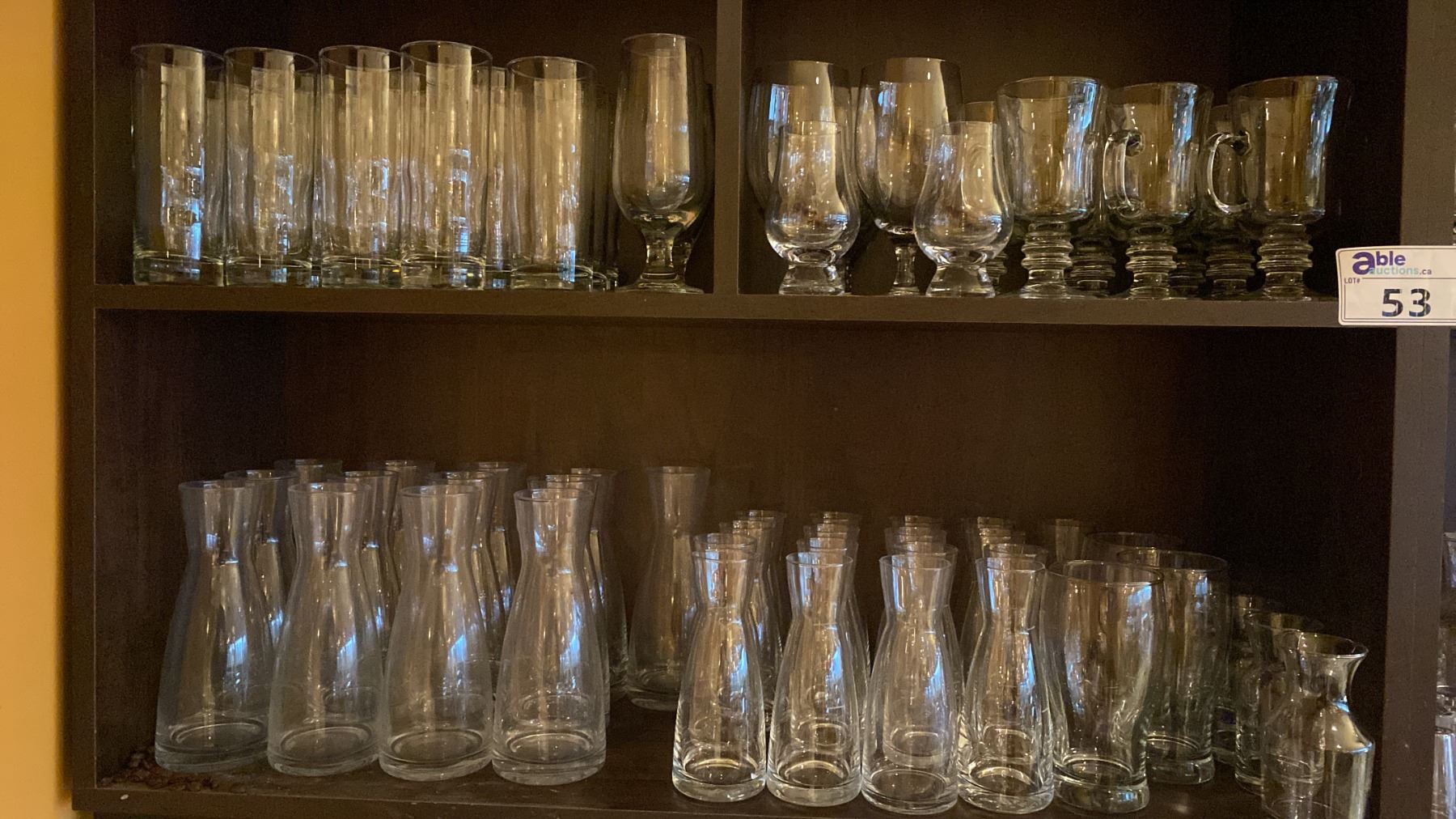LARGE GROUP OF ASSORTED BAR GLASSES - Able Auctions