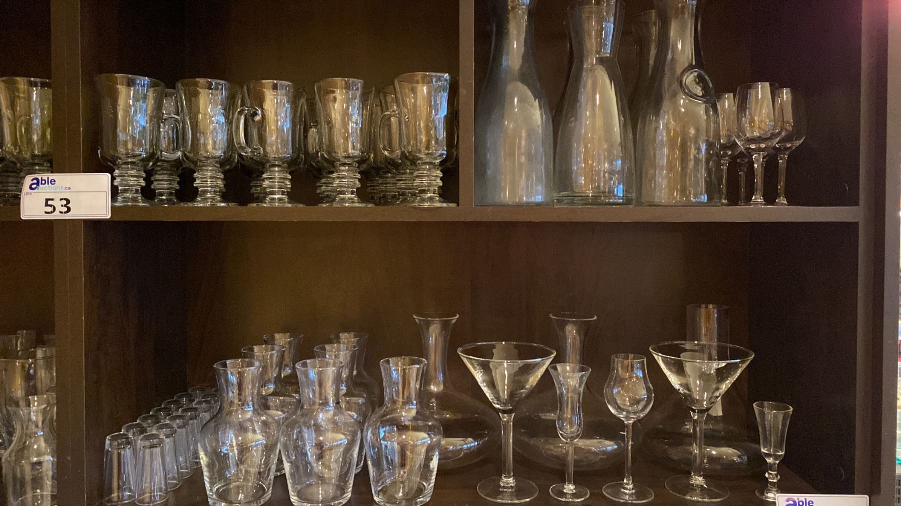 LARGE GROUP OF ASSORTED BAR GLASSES - Able Auctions