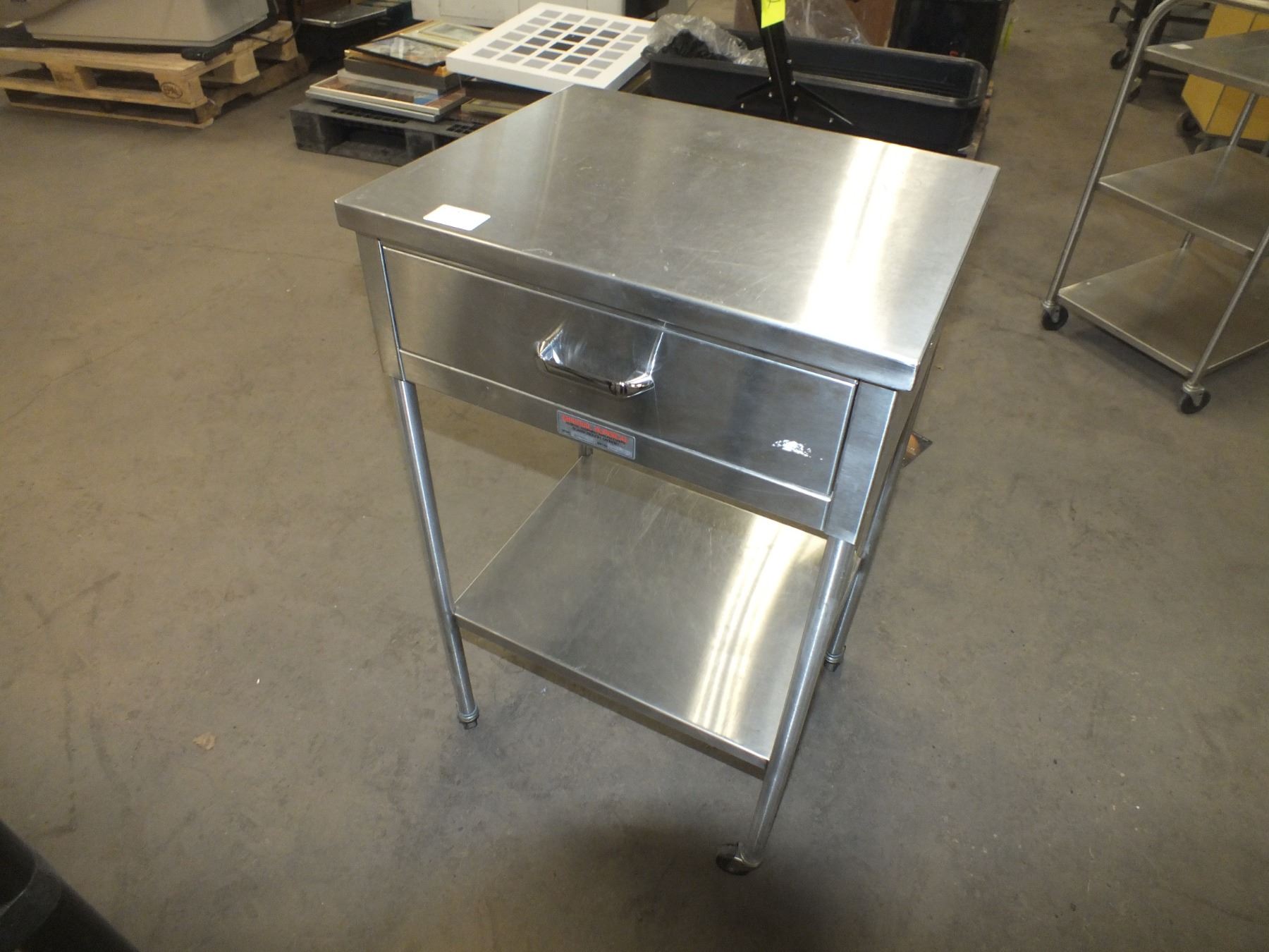 Small Stainless Steel Table On Wheels
