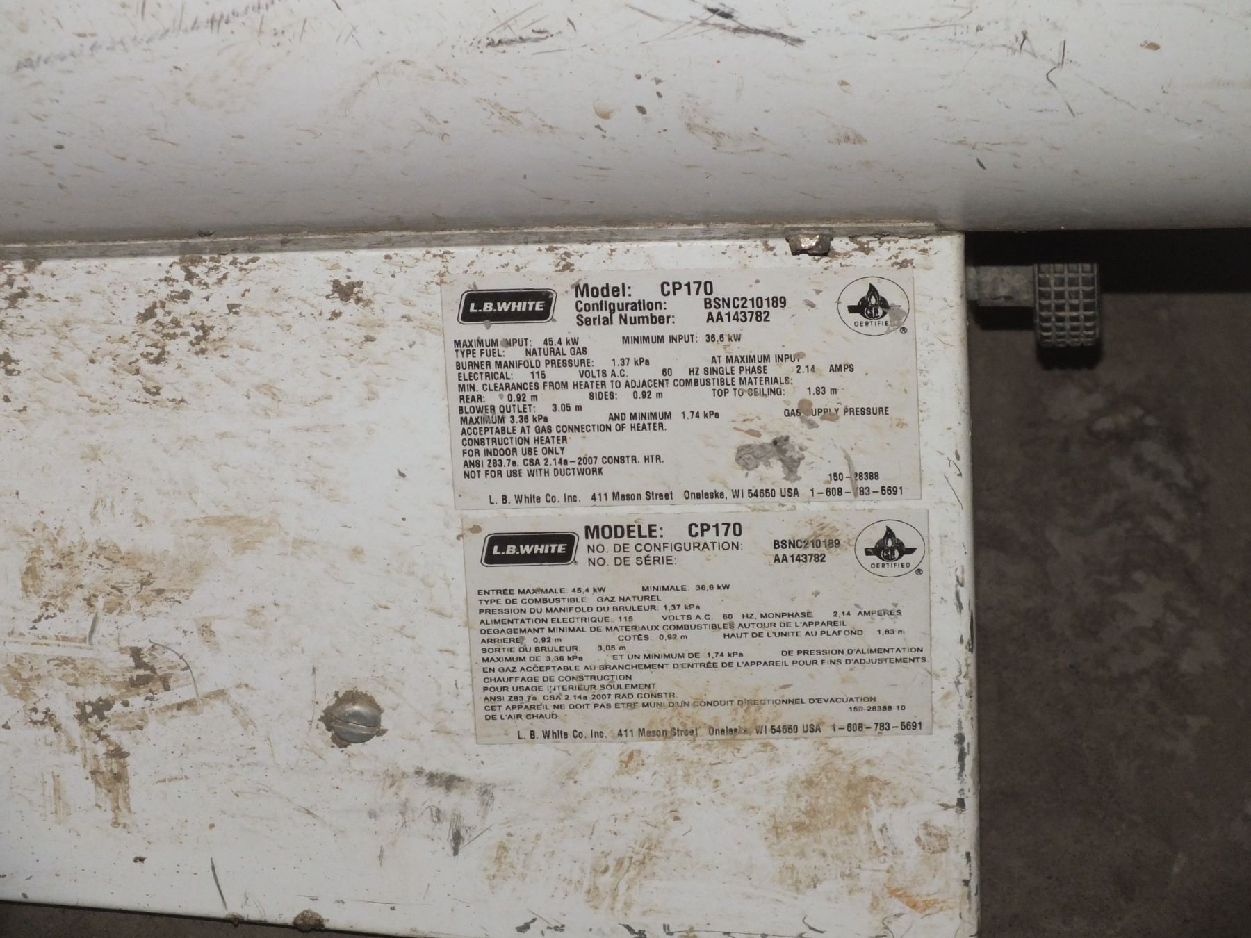 LB White Tradesman Natural Gas Construction Space Heater