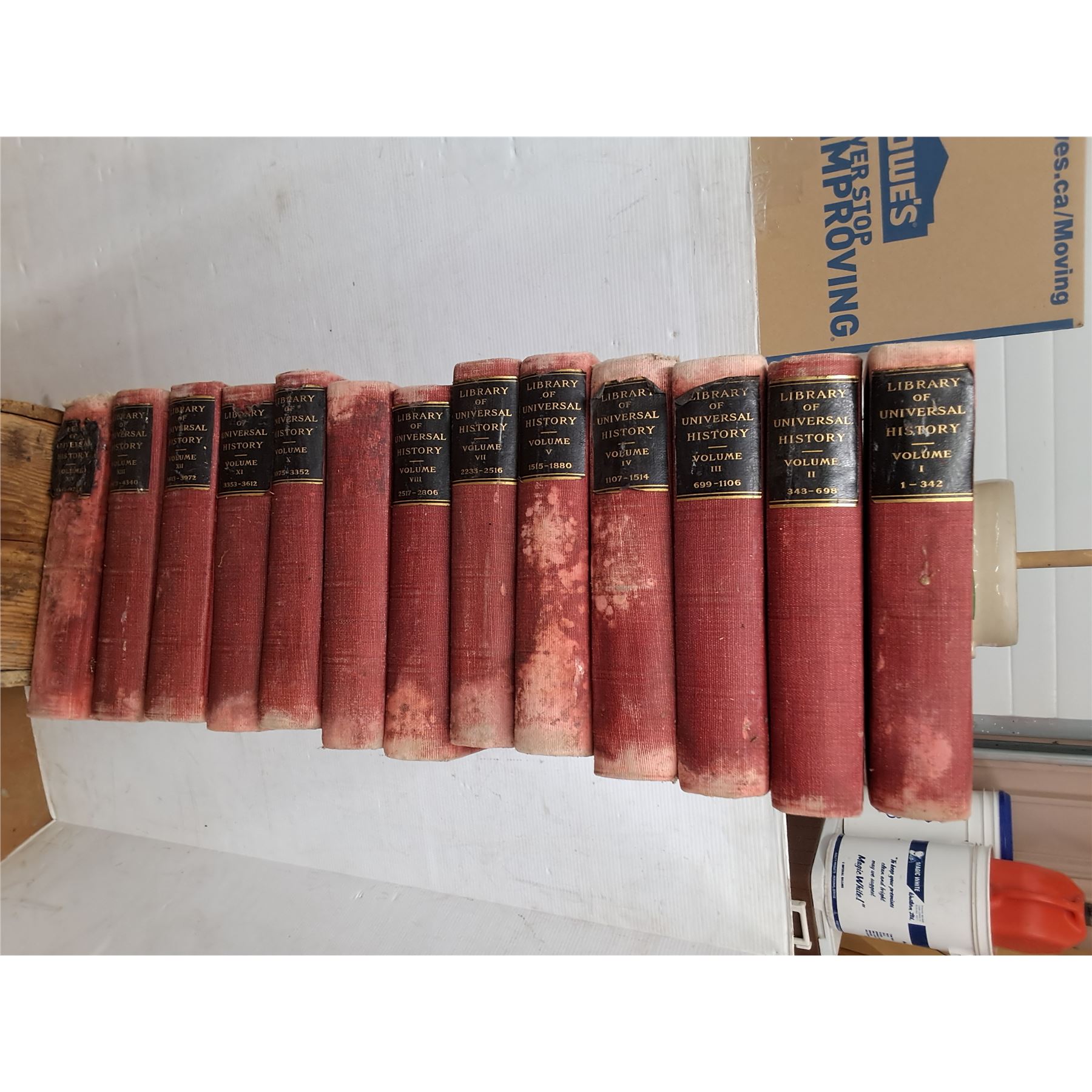 *Vintage (13) Library of Universal History Books, Solid Wood Book ...