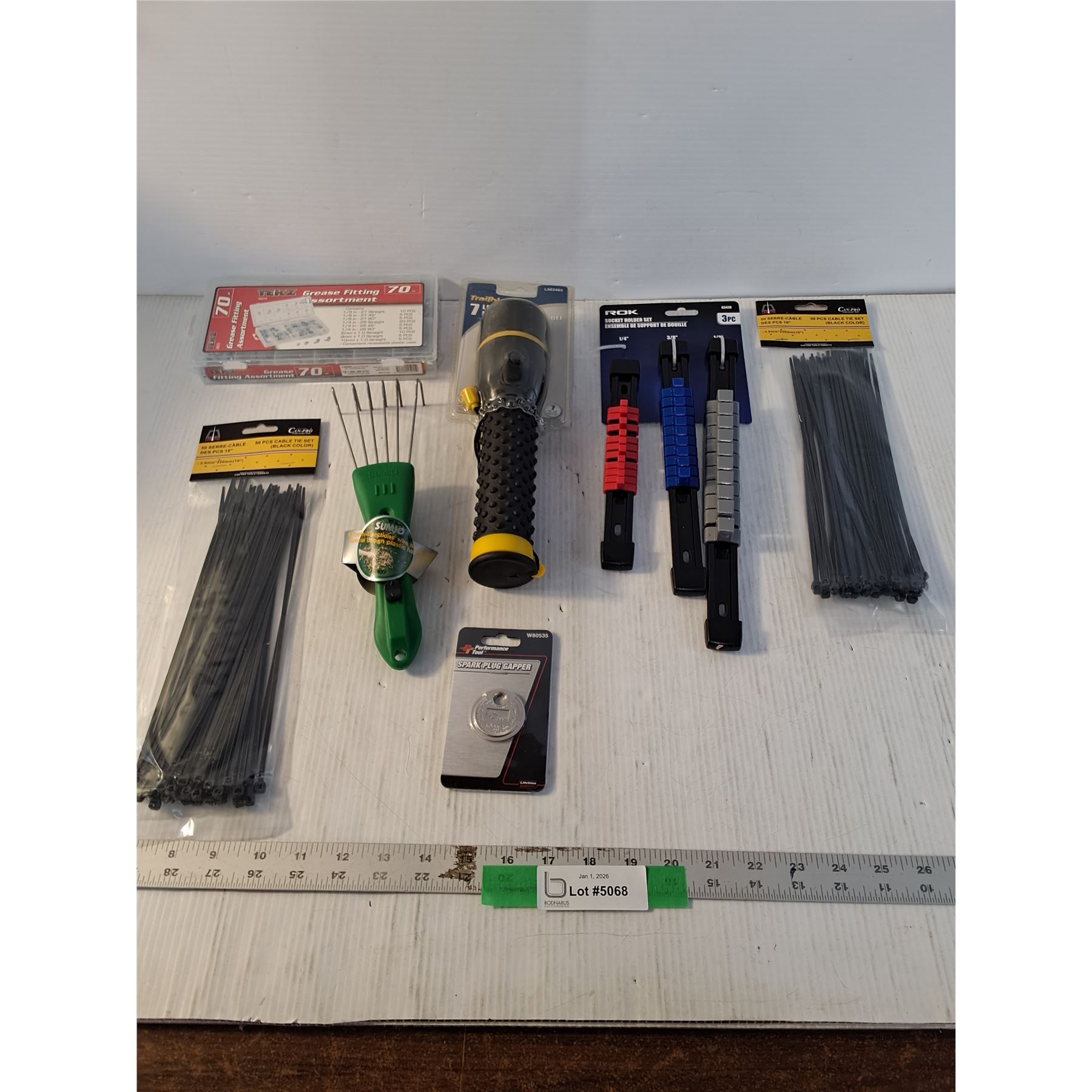 Tool Lot, Zip Ties, Spark Plug Gapper, Grease Fitting Assortment, Misc ...