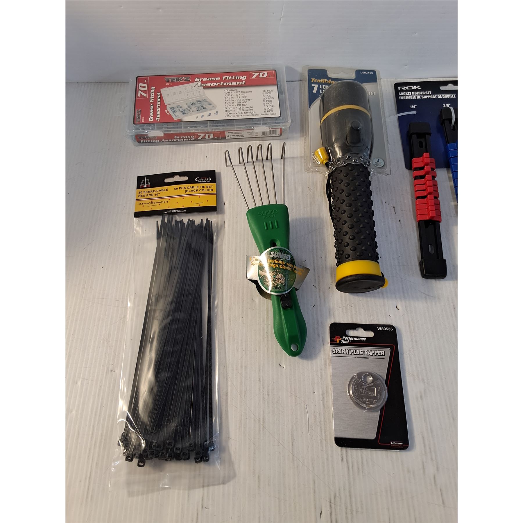 Tool Lot, Zip Ties, Spark Plug Gapper, Grease Fitting Assortment, Misc ...
