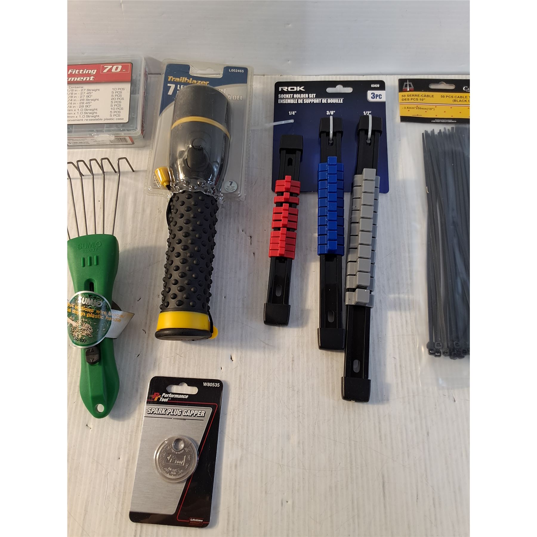 Tool Lot, Zip Ties, Spark Plug Gapper, Grease Fitting Assortment, Misc ...