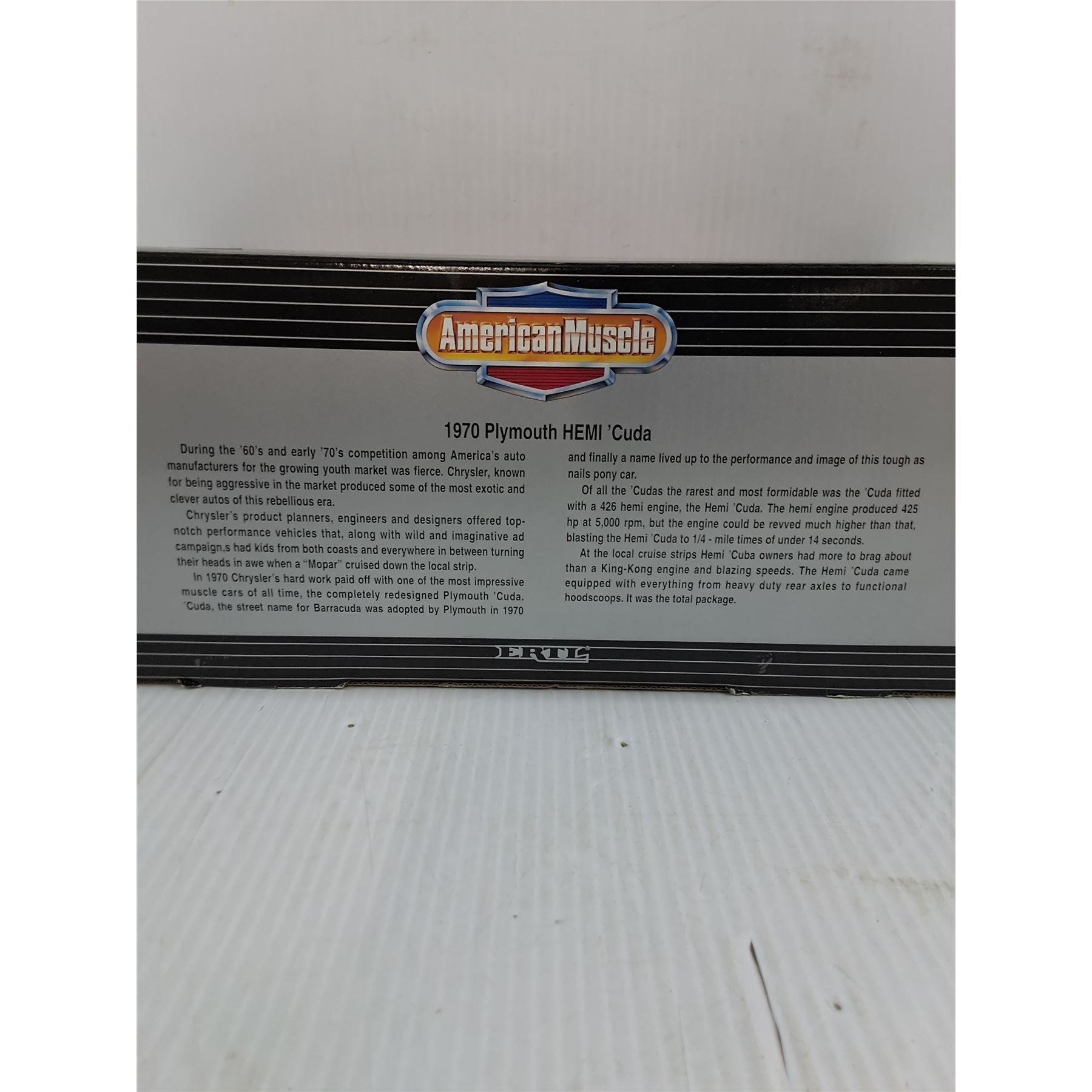 ERTL American Muscle In Box Die-Cast 1:18 Scale Replica 1970 Plymouth ...