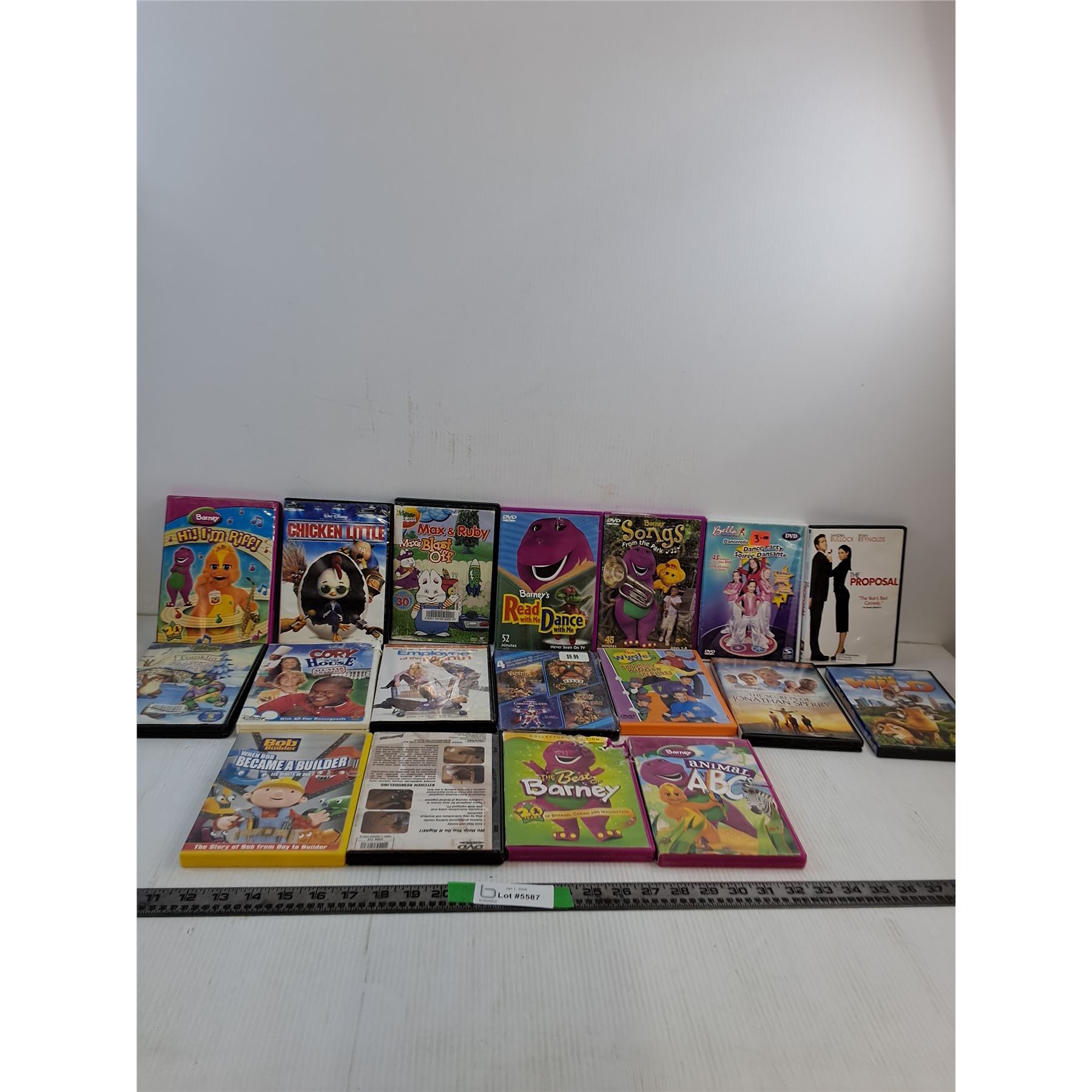 (18) DVDs: Barney, Franklin, Chicken Little, Max & Ruby, The Proposal ...