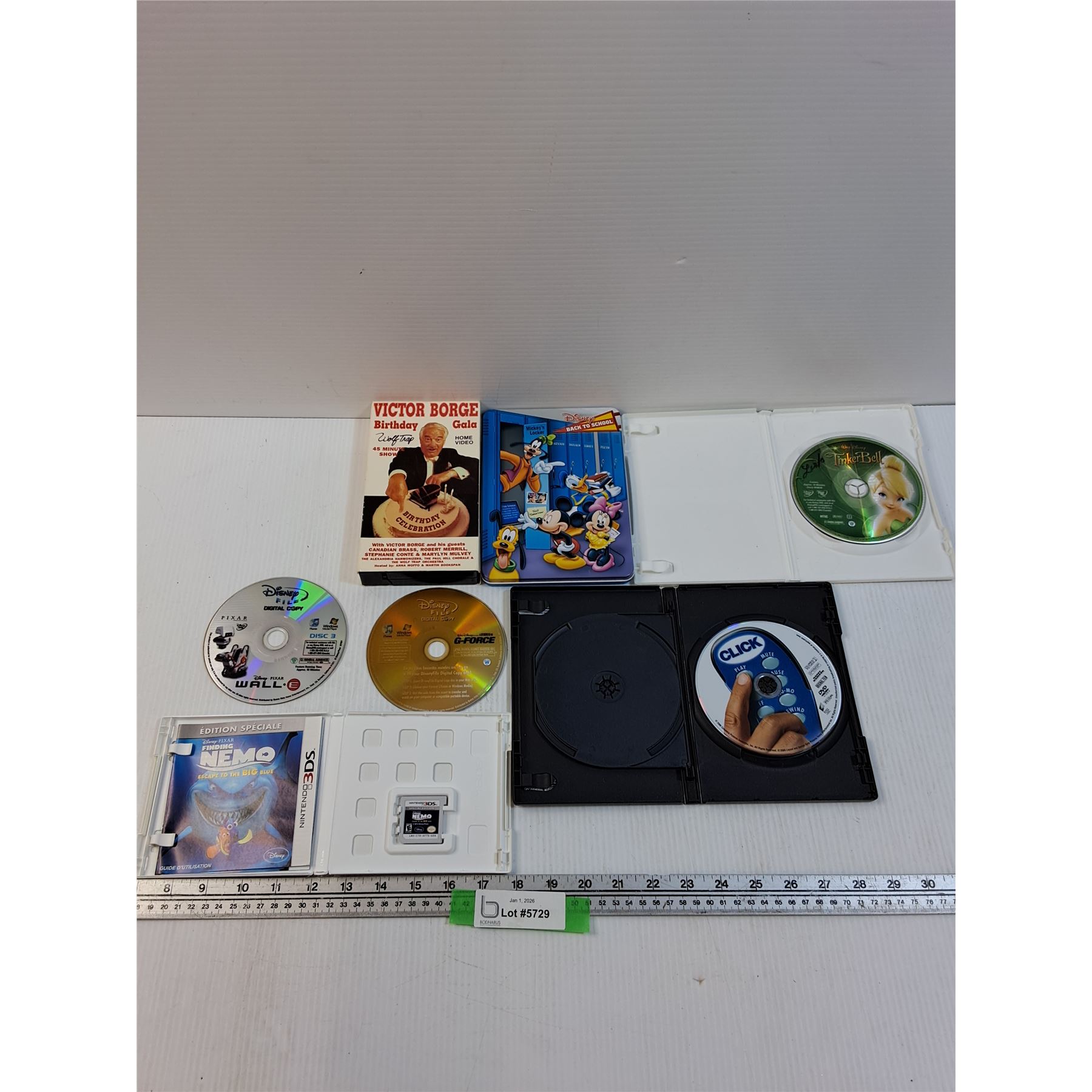 Disney DVDs, Nintendo 3DS Finding Nemo Game, Victor Borge VHS ...