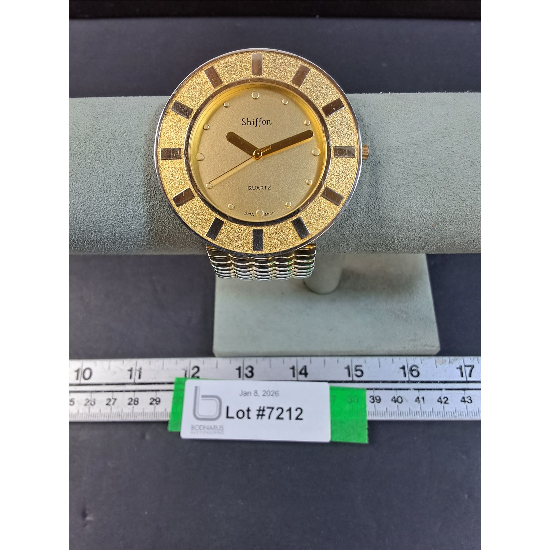 Shiffon Gold Toned Quartz Watch - Working - Bodnarus Auctioneering