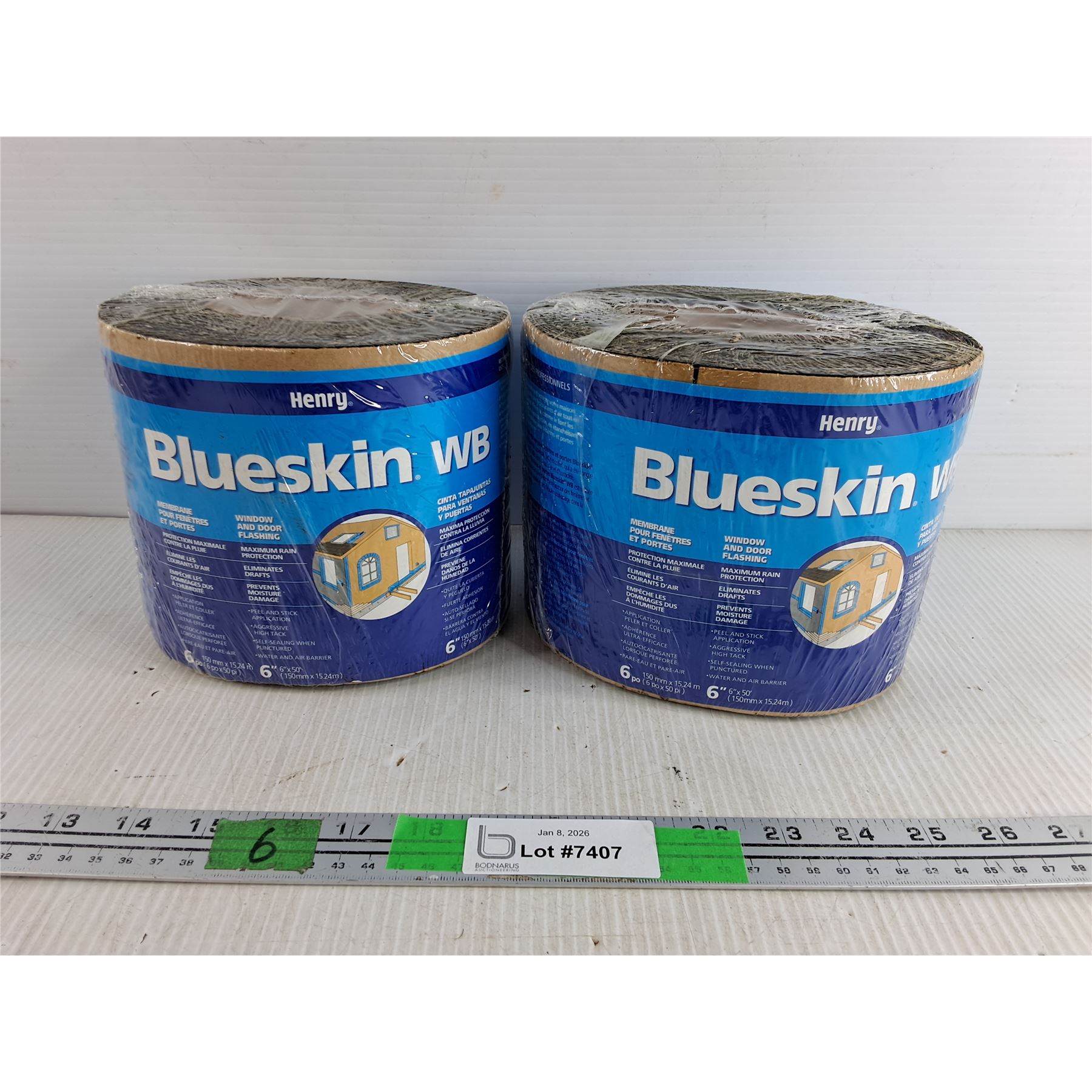 (2) Henry Blueskin WB Window & Door Flashing 6" x 50' - Sealed ...