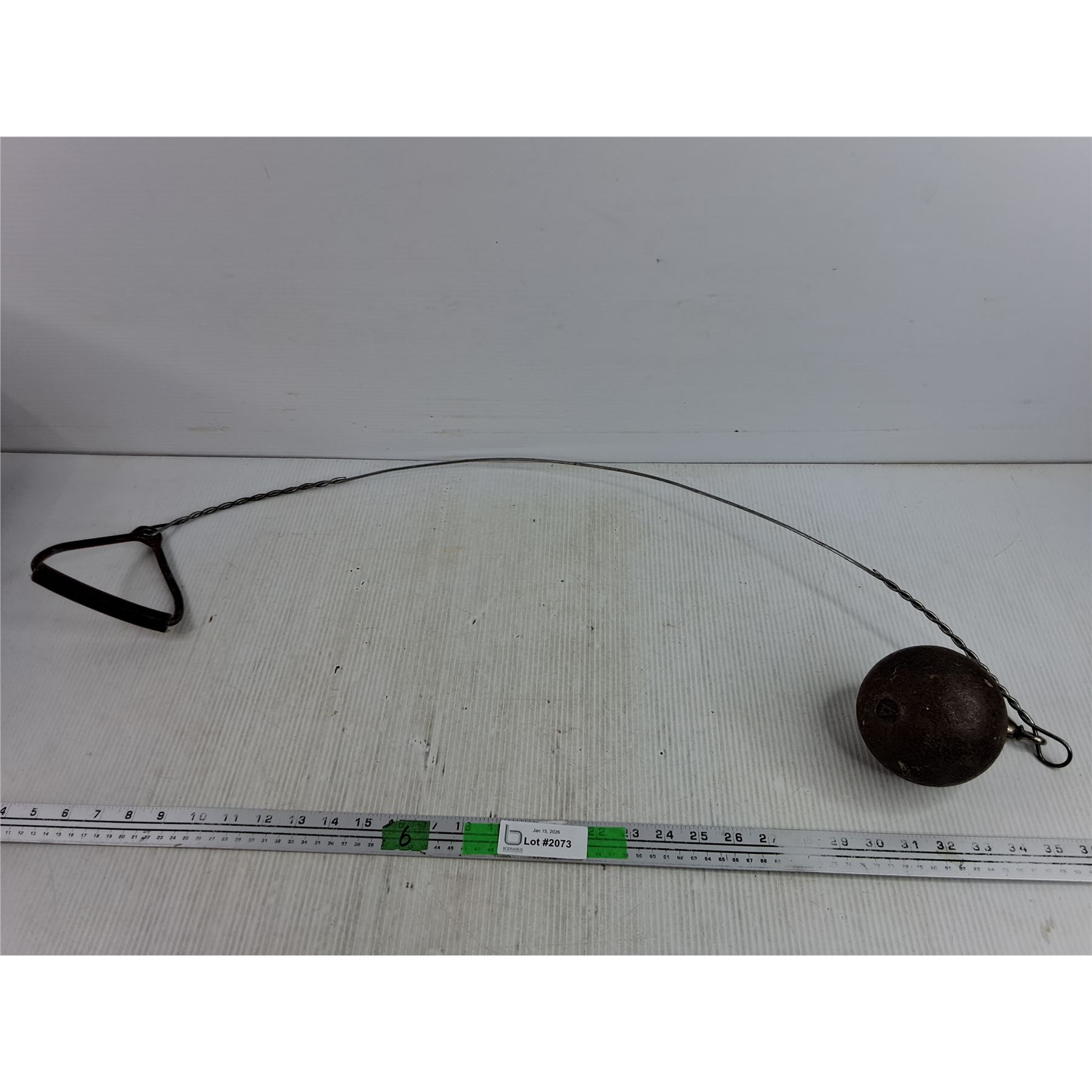 Vintage Heavy Plumb Bob/Drop Line Weight w/Wire & Handle - PICK UP ...