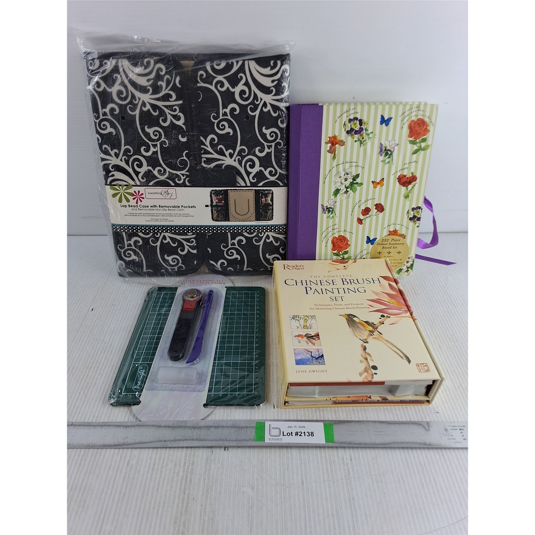 Chinese Brush Painting Set,Paper Cutting Set,Lap Bead Case and Partial ...